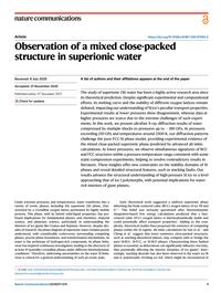 Observation of a mixed close-packed structure in superionic water
